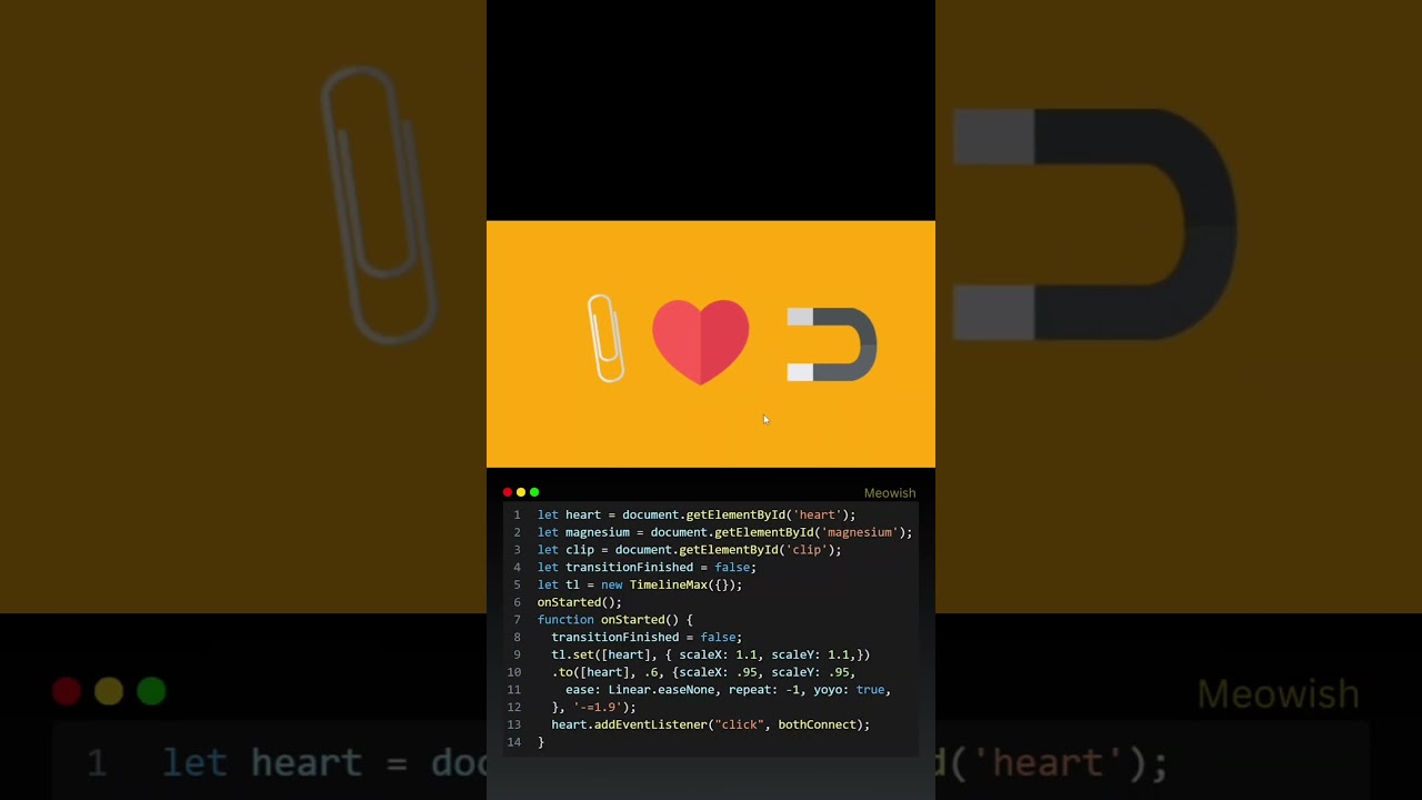 Src code is in the comment #fyp #coding #heart #programming #animation #htmlcss #javascript #code