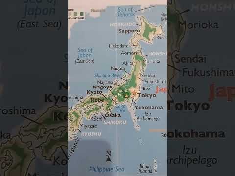 Map of Japan with important cities