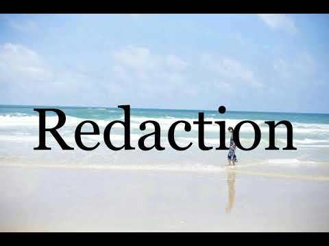 How To Pronounce Redaction🌈🌈🌈🌈🌈🌈Pronunciation Of Redaction