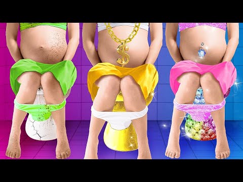 BROKE vs RICH vs GIGA RICH Pregnant in JAIL - Good vs Bad Mom by Challenge Accepted