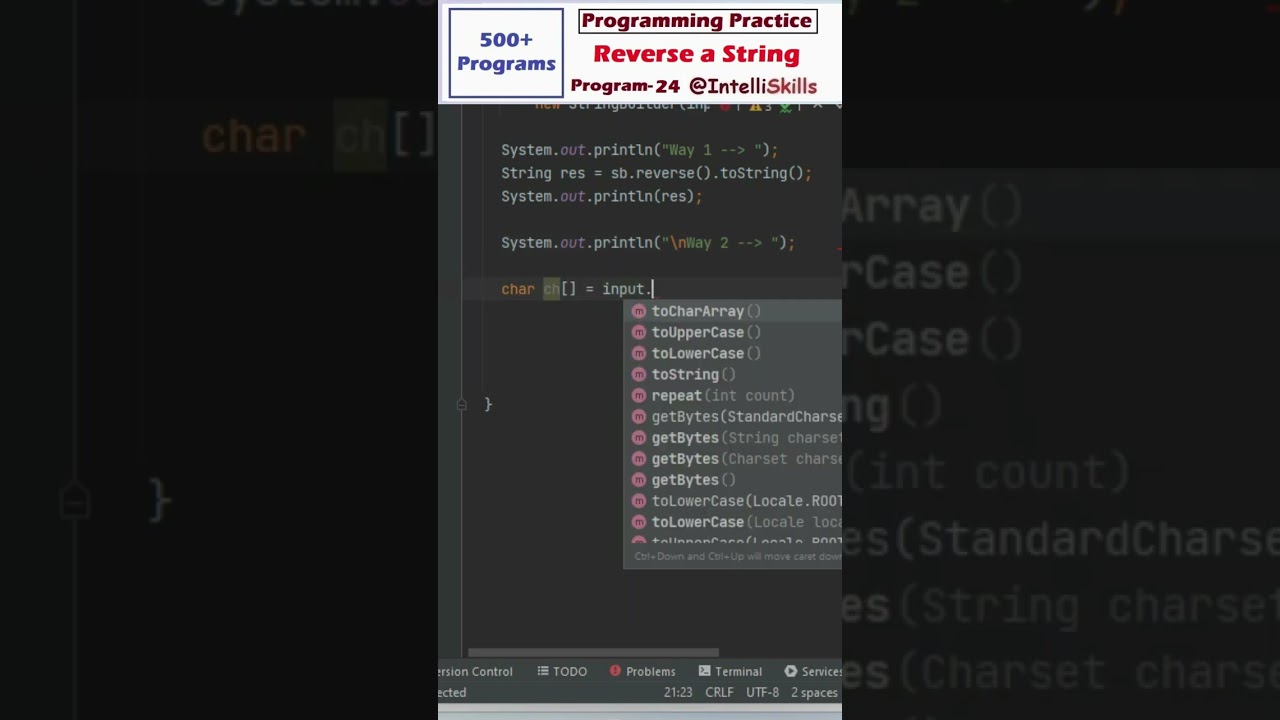 [Beginners] How to Reverse a String in Java #Shorts #java #coding #programming #short #technology