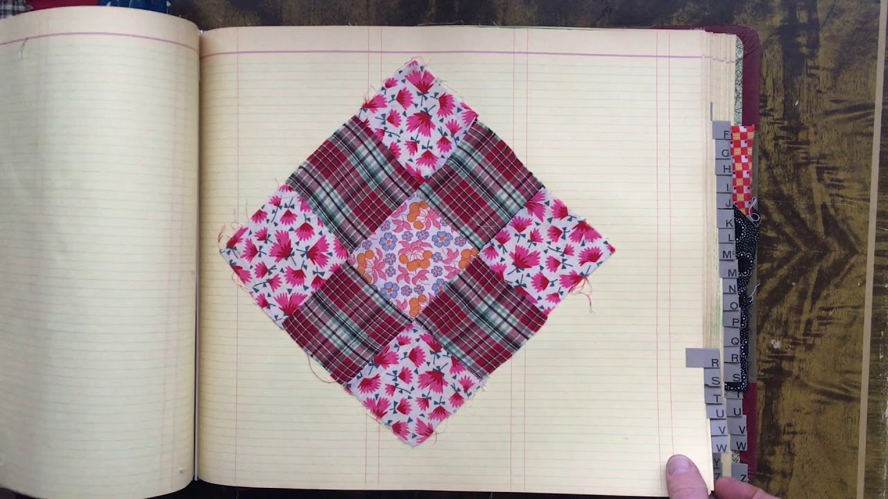 Vintage Quilt Blocks in an Old Ledger