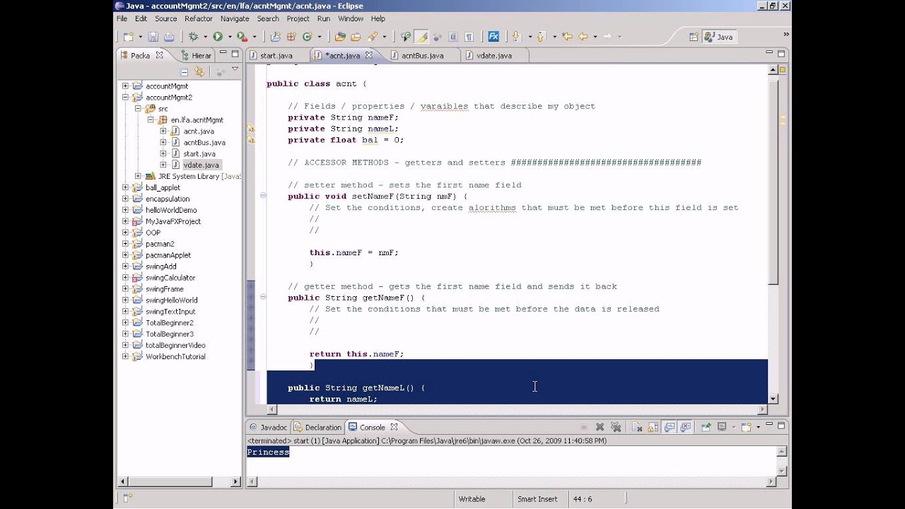 Java w/ Eclipse 23 - Bank Program Part 9