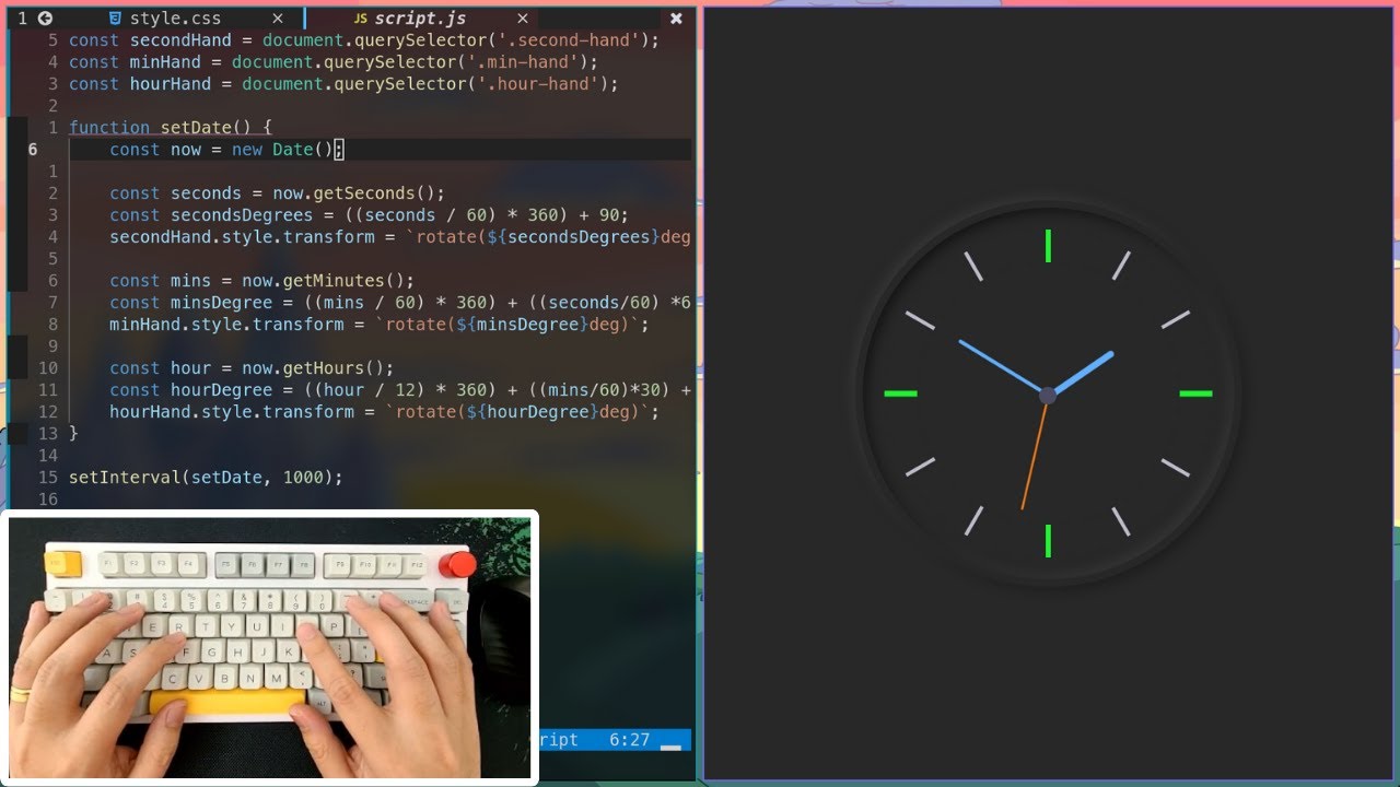 ASMR Programming - Analog Clock - No Talking