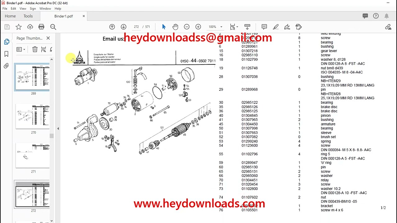 Deutz Fahr AgroStar 6.31 Parts Catalog Manual