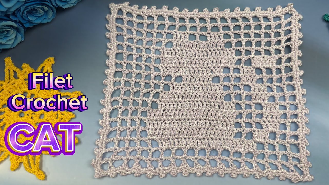 Crochet Cat 🐈‍⬛How to crochet filet crochet CAT 🐈‍⬛ Crochet This Tiny Square— Too Cute to Handle!DIY