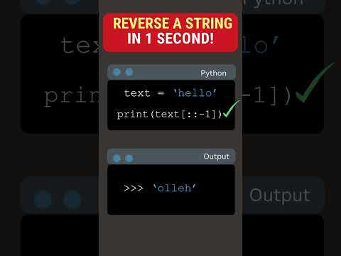 Reverse a String in Python with 1 Line! 🔁 #Shorts