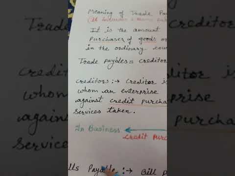 Meaning of Trade payable (Creditors and Bills payable)