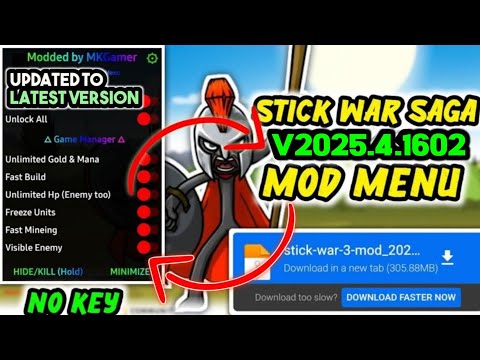 UPDATE!! Stick War Saga MOD MENU v2025.4.1602 💥 Unlimited Gems, Skins & More!
