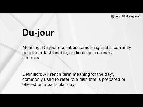 Du-jour Meaning