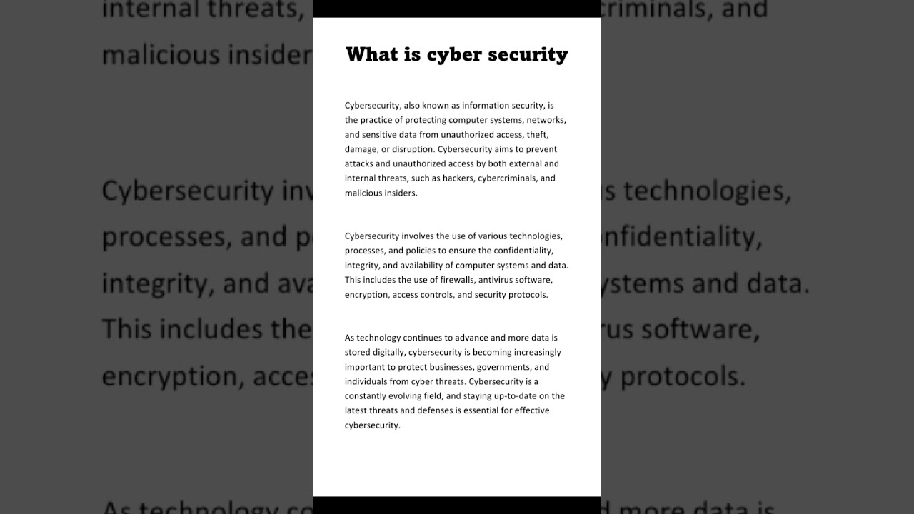 What is Cyber security #cybersecurity #security #what