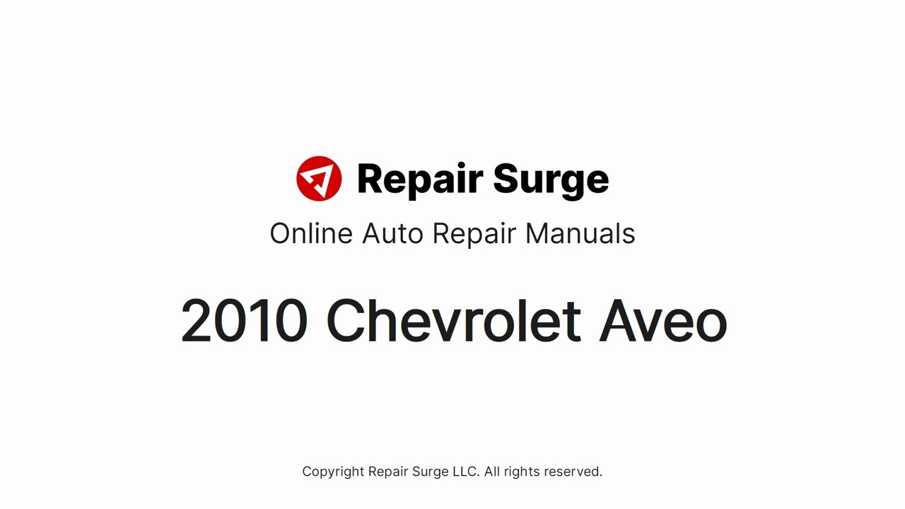 2010 Chevrolet Aveo-vehicle facts and repair manual resource