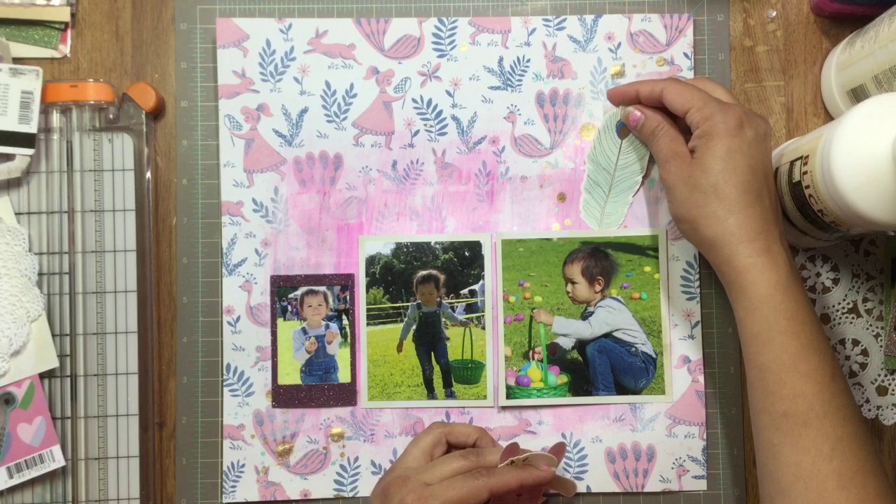 Easter egg hunt Scrapbooking Process