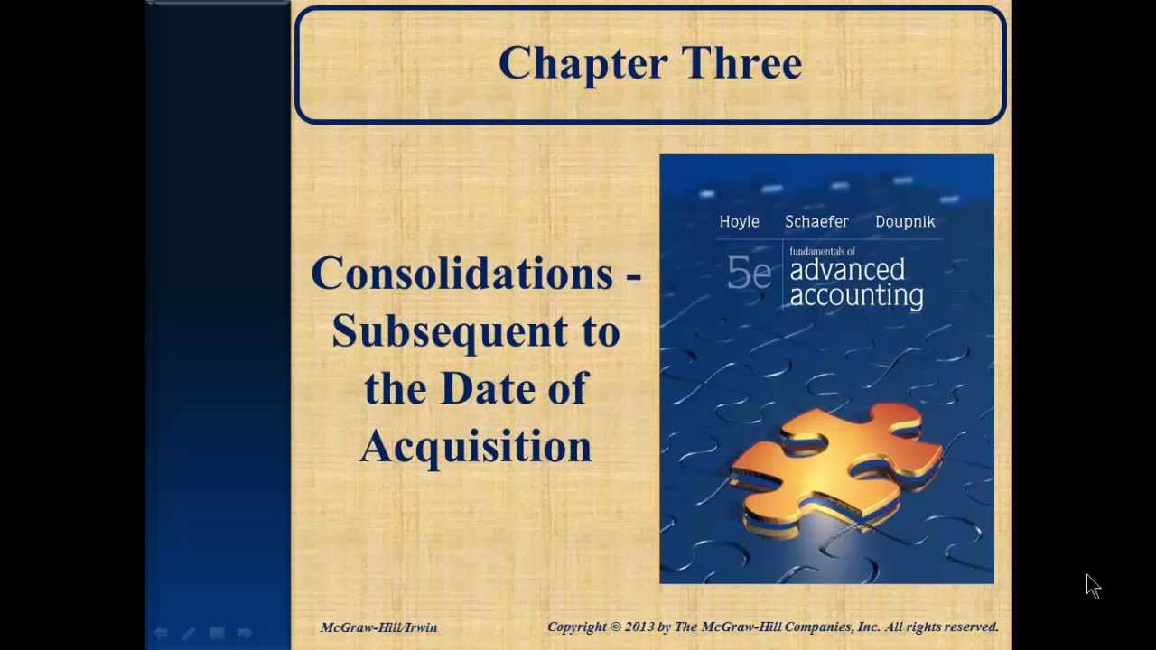 Advanced Accounting Ch 3 PPT Video Lecture