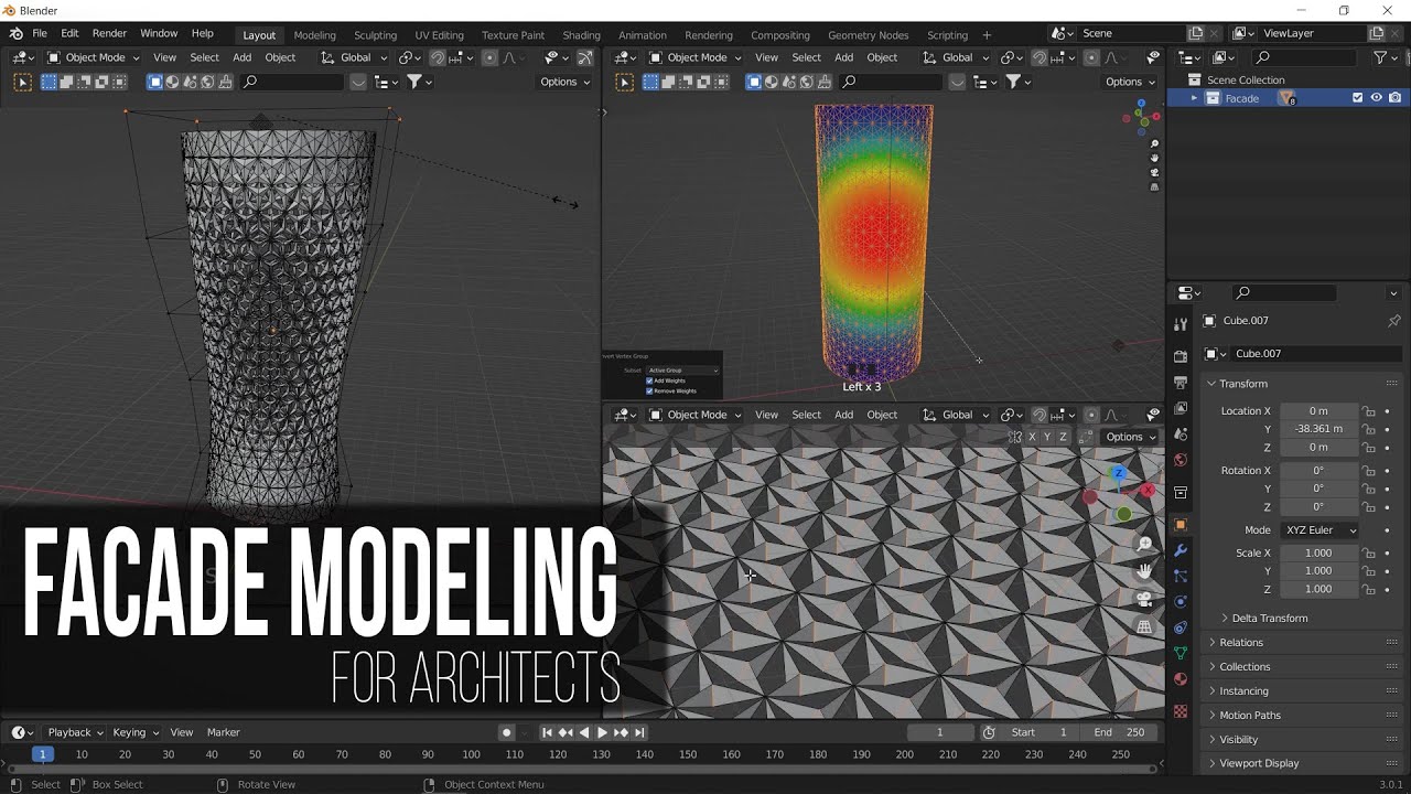 Parametric Facade Modeling in blender ( Tutorial )