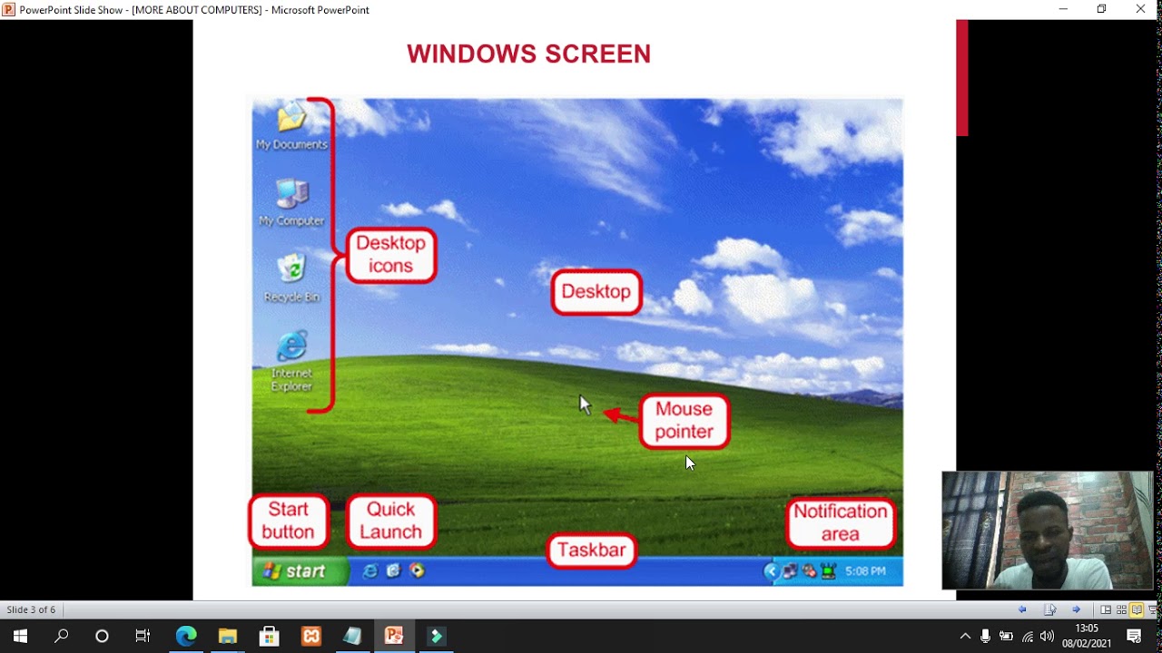 Class 1:  More about computers -  Part 1- windows screen