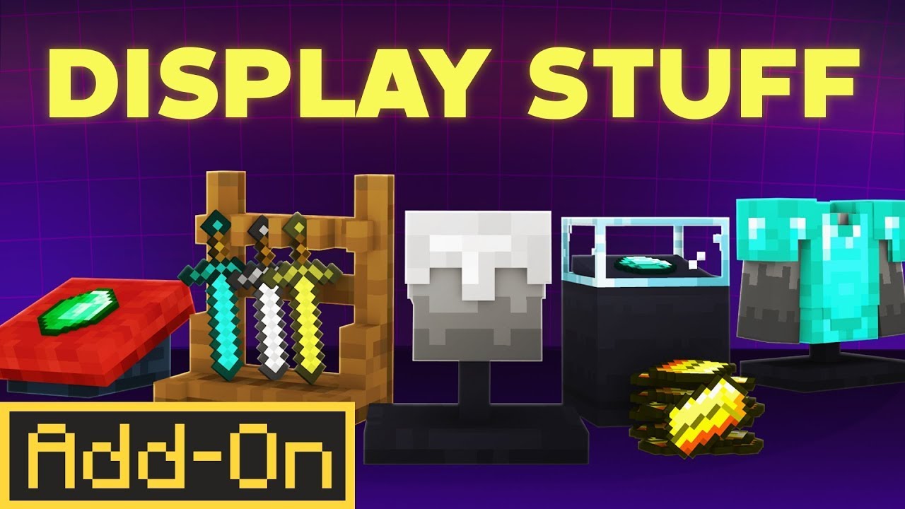 DISPLAY STUFF ADDON: Stunning Weapons, Armor & Item Showcases in Minecraft Bedrock!