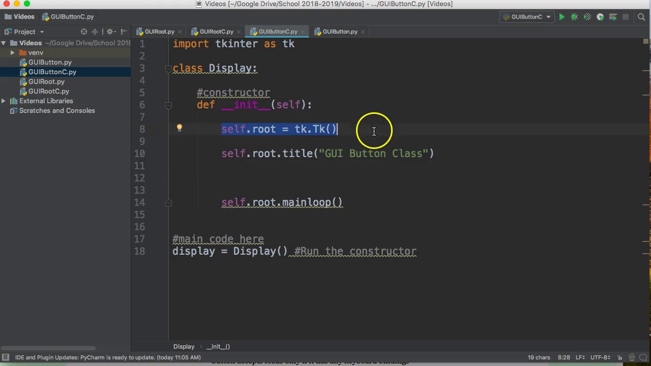 PYTHON 3 TKINTER - GUI BUTTON (CLASS)