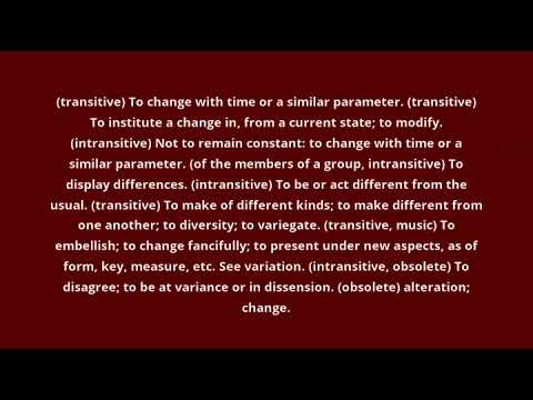 what is the meaning of vary.