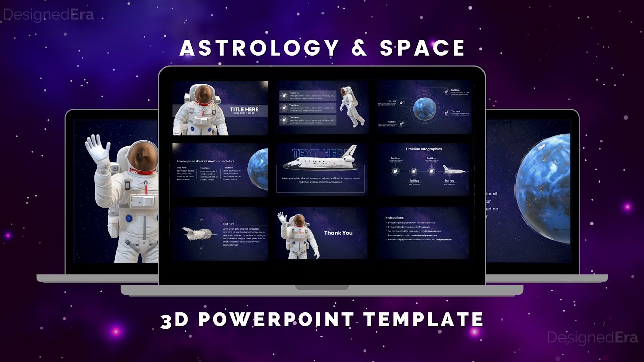 Astrology & Space 3D Powerpoint Template | DesignedEra
