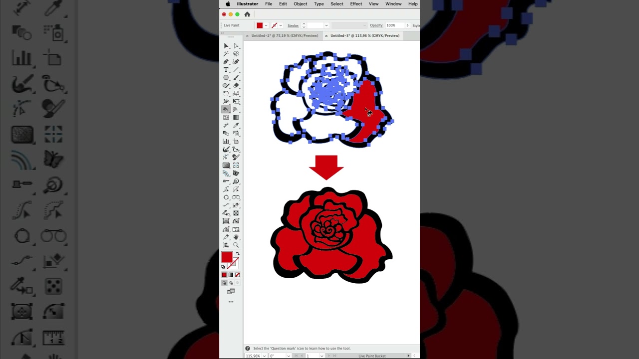 How To Fill A Black & White Drawing In Illustrator #tutorial #adobeillustrator #art #design