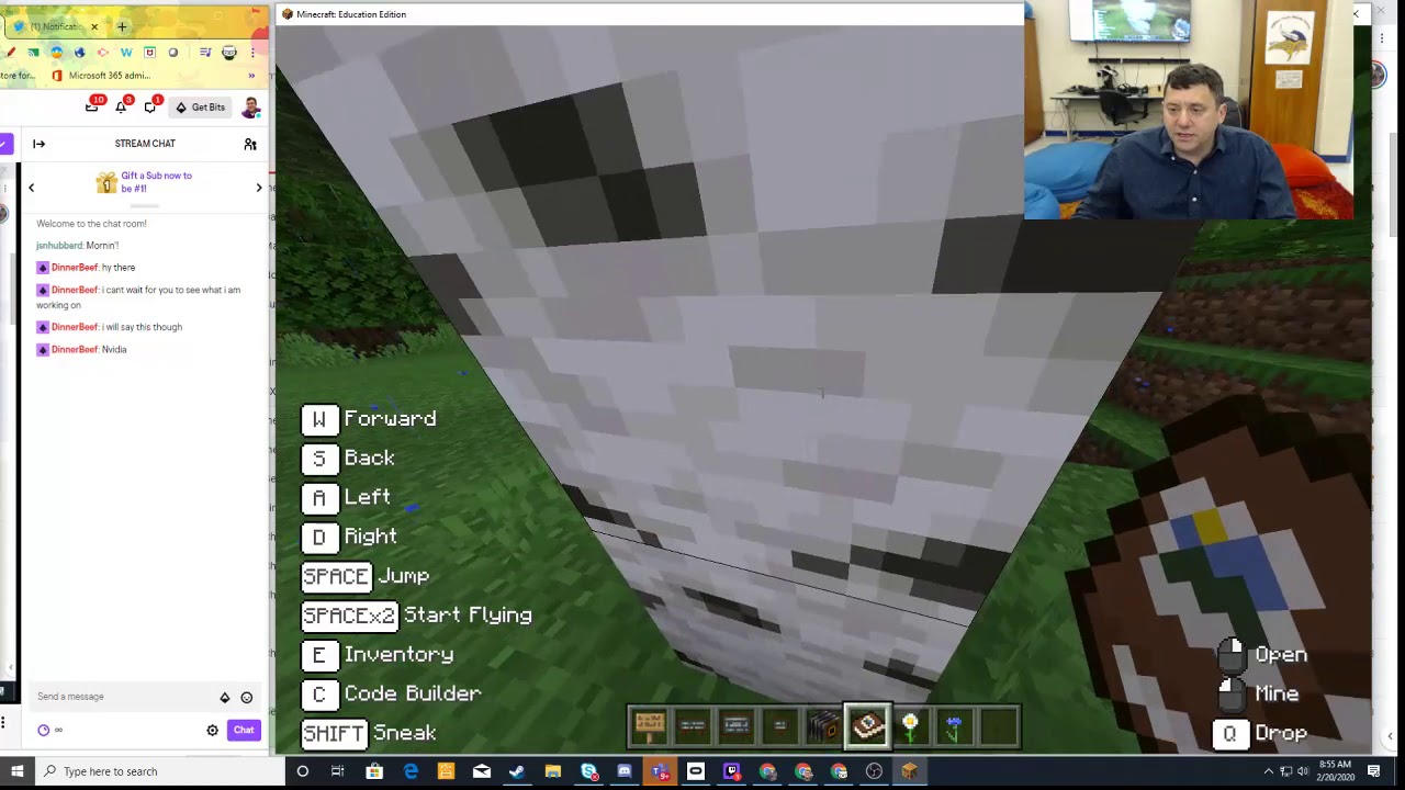 #minecraftedu -  doing some #python coding in #codebuilder