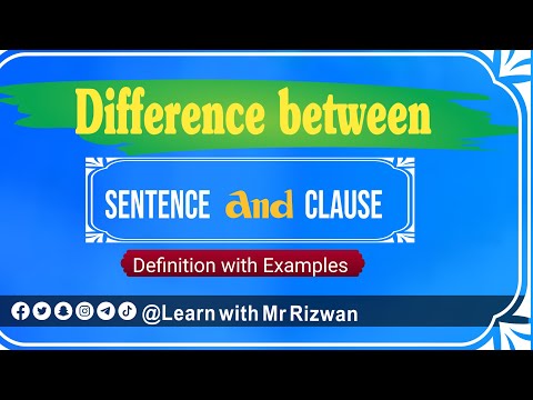 Lecture|| Difference Between Sentence AND Clause? Definition With Examples In Urdu|Hindi|English