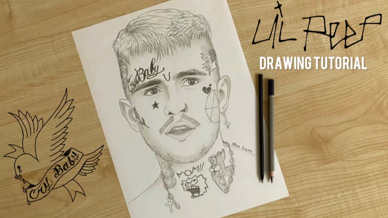 How to draw LIL PEEP CryBaby | R. I. P. | Drawing tutorial