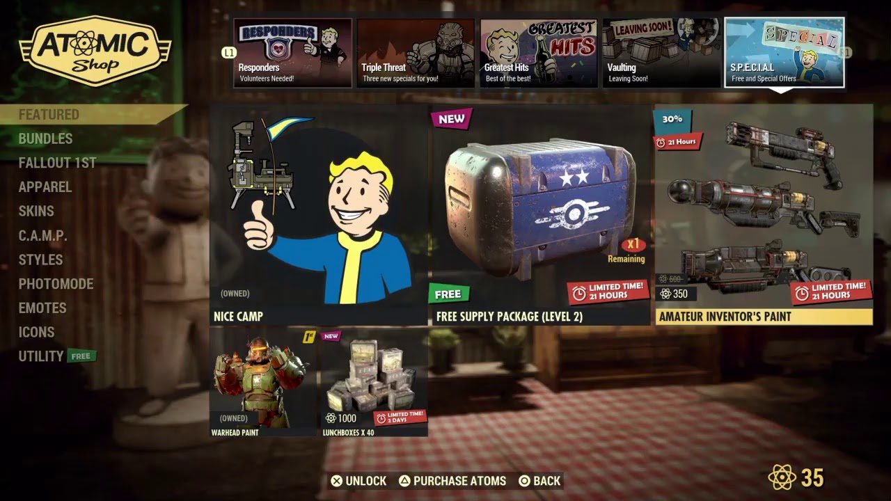 FALLOUT 76 Free Supply pack