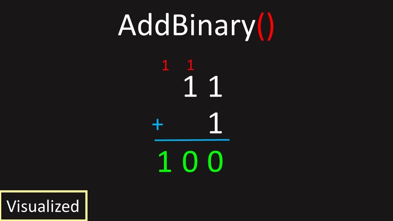 Code Binary Addition (LeetCode 67:  Add Binary)