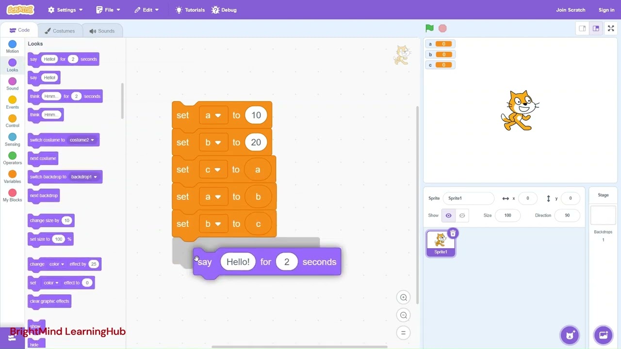 How to Swap Two Variables in Scratch Using a Temporary Variable | Easy Scratch Tutorial