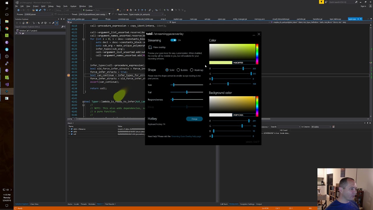 Compiler Debugging, and experimenting with an eye tracker.