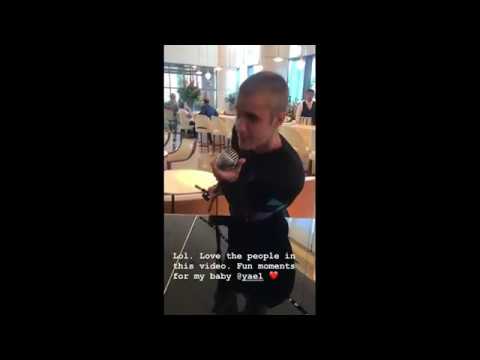 Justin Bieber singing "She's so damn pregnant" to Scooter Braun's wife Yael at her birthday