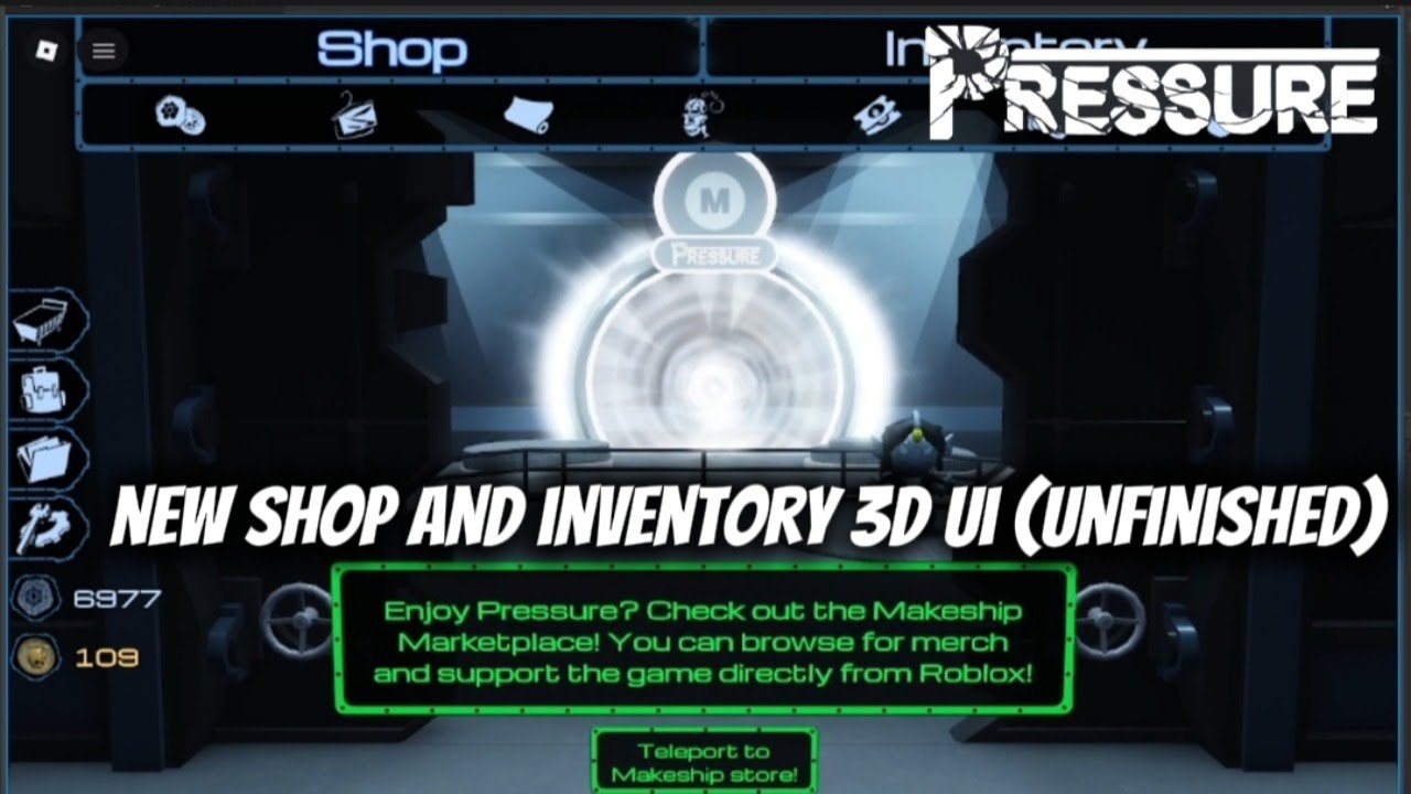 New Shop And Inventory 3d Ui (Unfinished) | Roblox Pressure