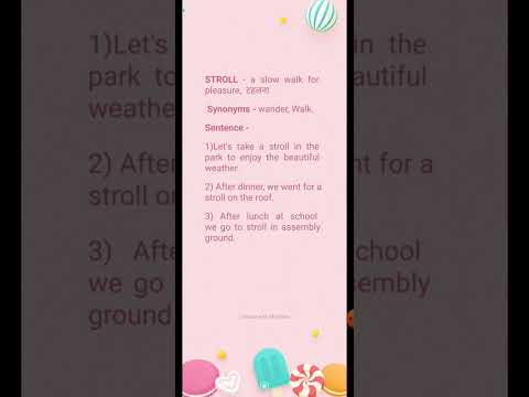 Daily use sentence | Daily use words | Meaning of stroll