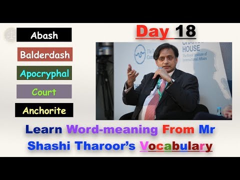 Day 18: Learn Word meaning From Mr Shashi Tharoor’s Vocabulary