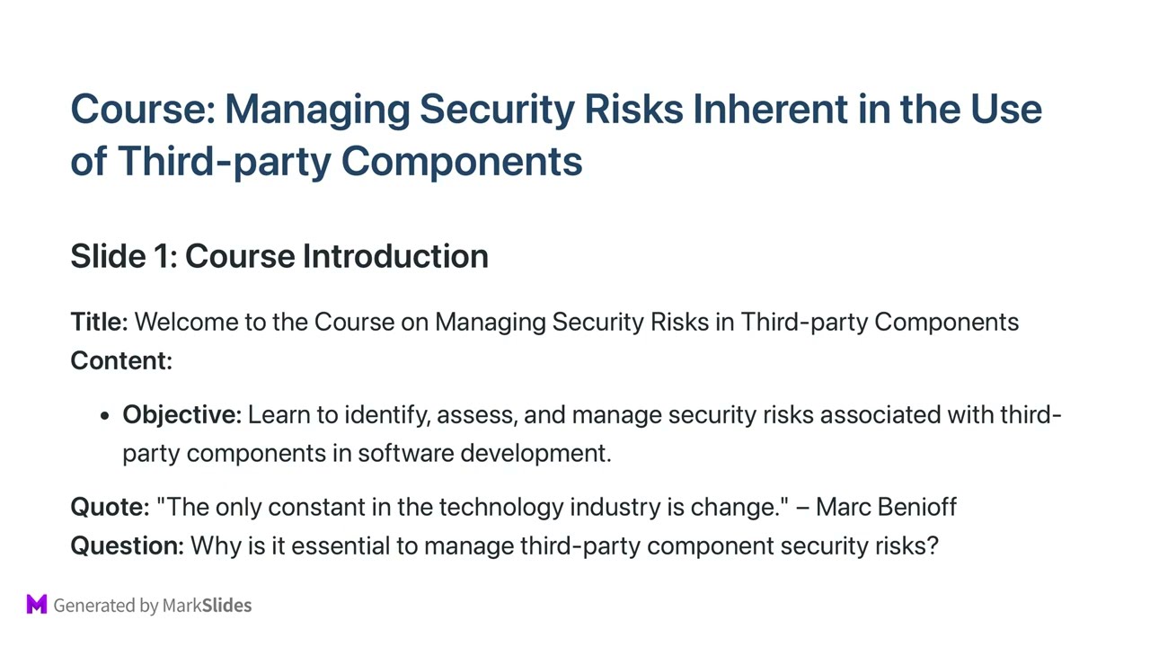 Comprehensive Guide to Managing Security Risks in Third-party Components