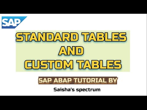 SAP ABAP - Standard tables and custom tables #sap #saplearning #abaptutorial #ytvideo