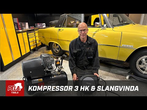 Kompressor 3 hk och slangvinda från PELA