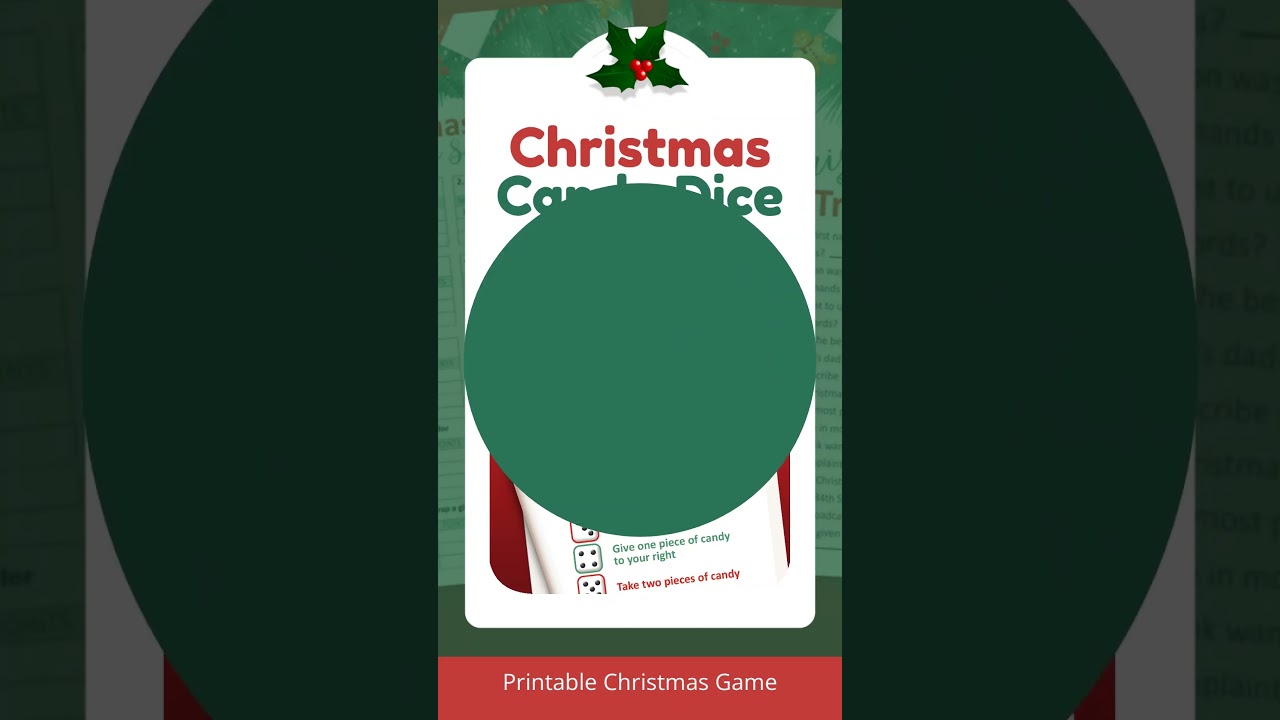 Printable Christmas Candy dice game #etsyfinds #christmasgames