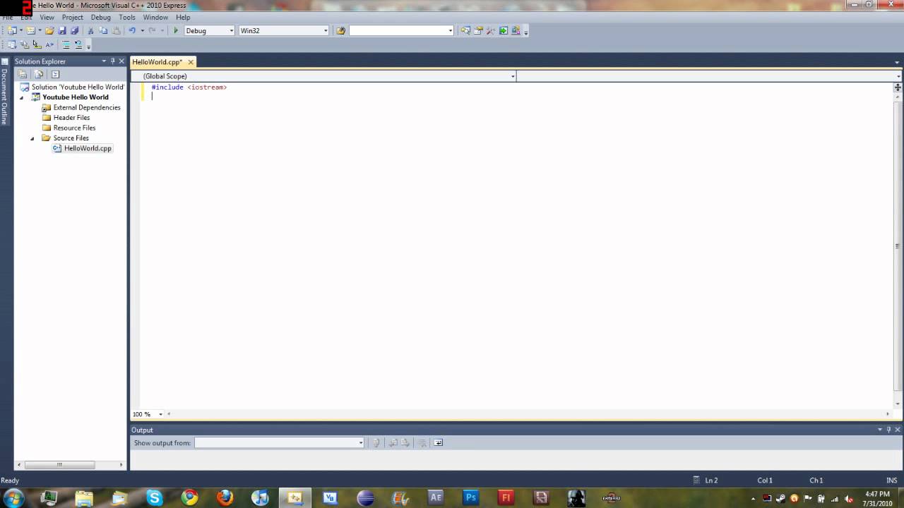 Visual C   2010 Tutorial 1   Hello World   YouTube