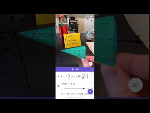 Quick Cone Modeling Demo in GeoGebra 3D With Augmented Reality (iOS)