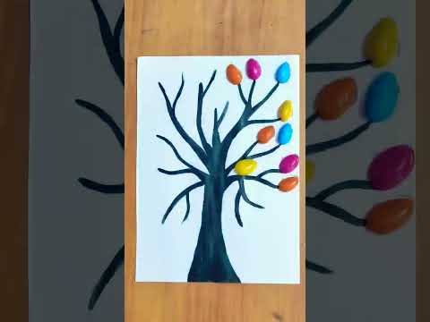 Pista shell craft #shorts #trending #viral #youtubeshorts #pistachio #pistashell #treepainting