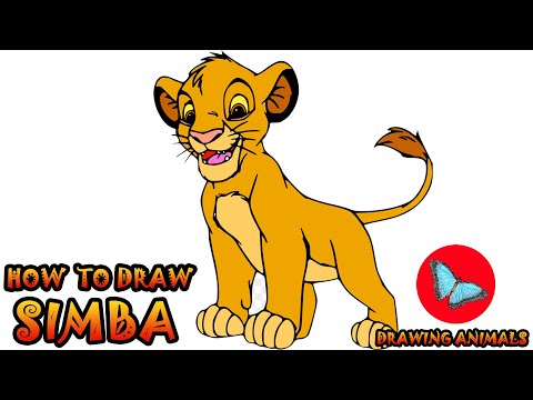 How To Draw Simba From The Lion King | Drawing Animals