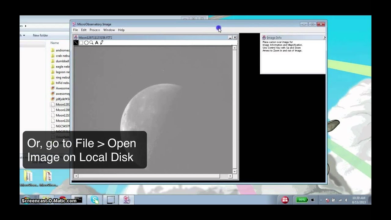 Legacy MicroObservatory Image Tutorials | How to Open and Process a FITS Image