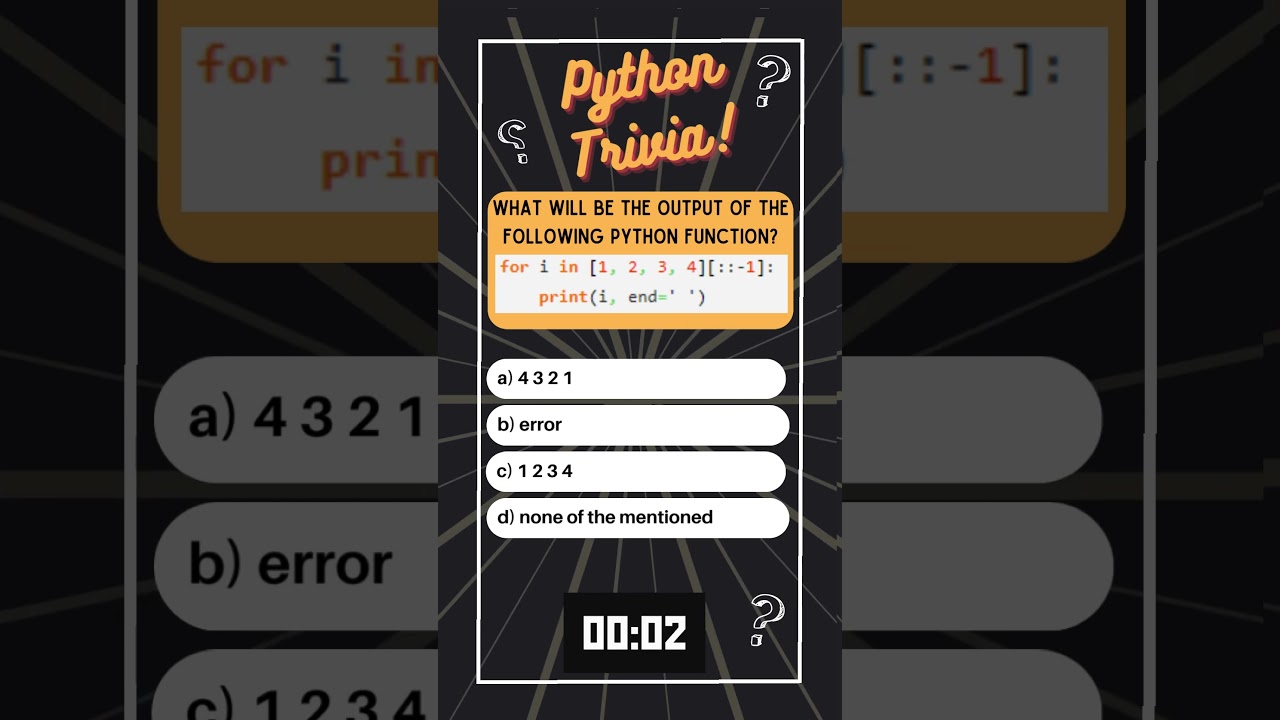 Python Trivia 44 #coding #programming #python #techcommunity #shorts #trending #viral #datascience