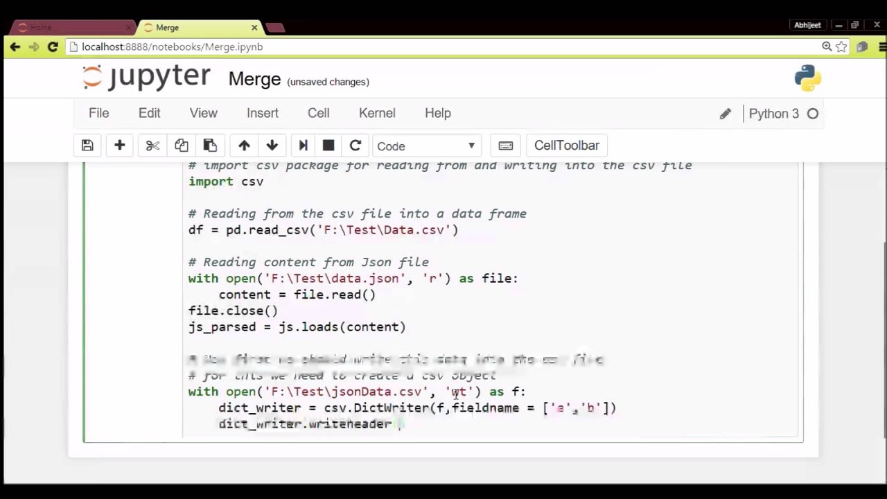 Merging Json And CSV files using Python/ipython