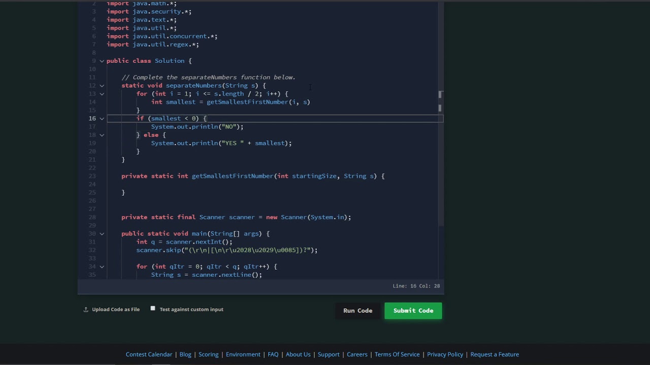 HackerRank Challenge Blind: Separate the Numbers (Easy)