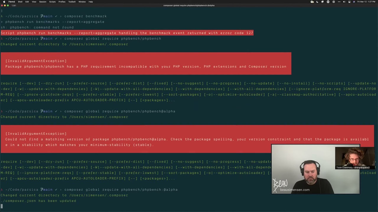 Live PHP Performance Profiling the Parsica project with Blackfire