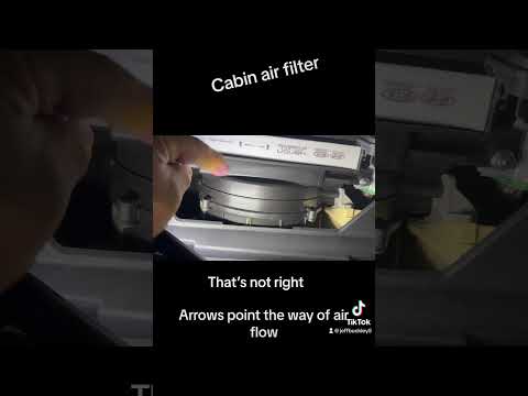 Replacing a cabin air filter #mechanic #auto #carcaretips arrows point in the direction of airflow